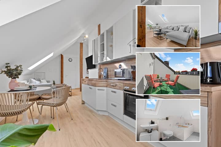 Stilvolle Wohnung: Private Dachterrasse - Zentral - Augsburg