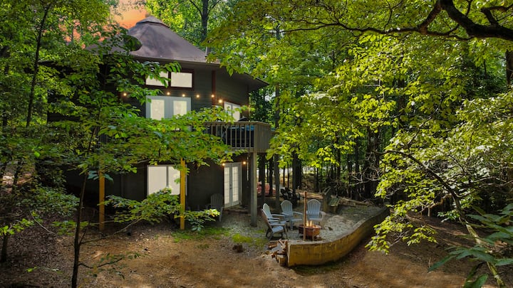 Fun Octagon Cabin On Double Lot! Hot Tub, Firepit! - Ellijay