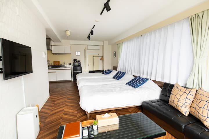 Kami Inn - 蔵前駅から徒歩2分 Wifi 3ベッド+ソファベッドルーム - Ginza