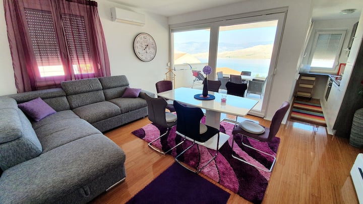 Sunny Deluxe - 1 Bedroom 2 Ac Sea View Apartment - Pag