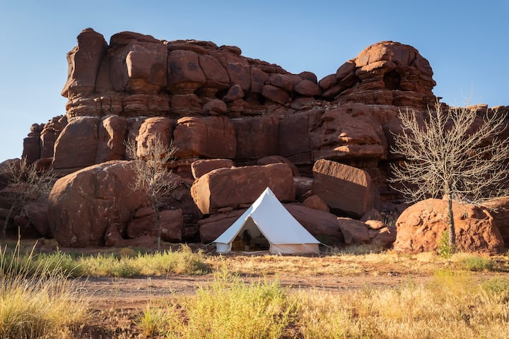 Glamping Queen Tent @ Private Riverside Ranch - Moab, UT