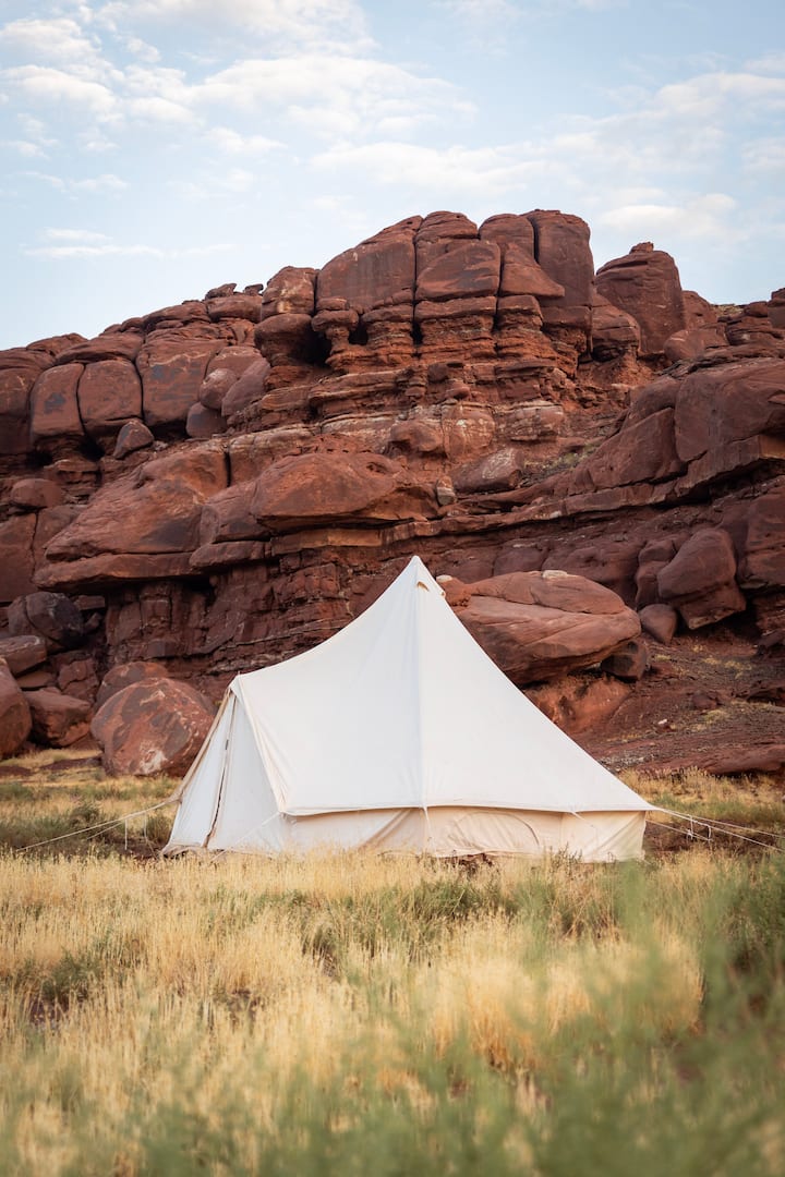 Glamping Queen Tent @ Private Riverside Ranch - Moab, UT
