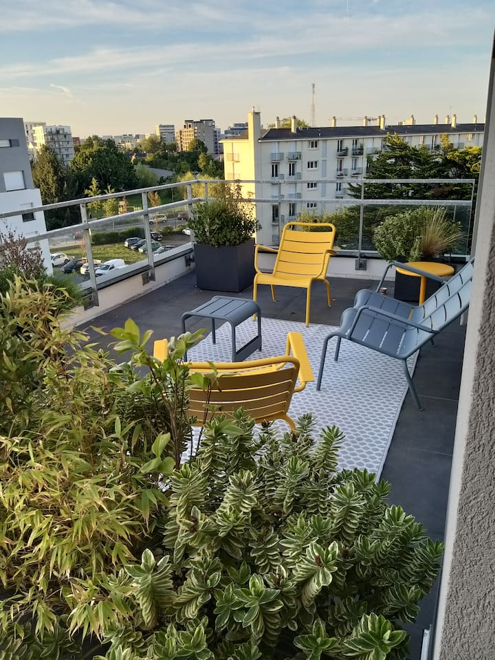 Chambre Avec Terrasse - Rennes