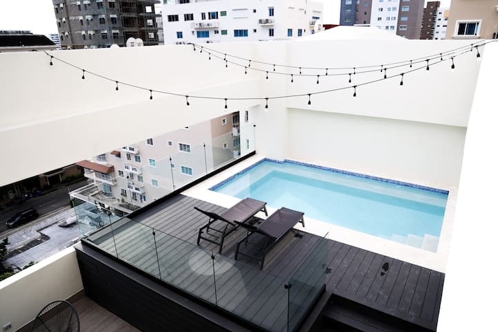 City Center 1br | Rooftop Pool + Gym - Santo Domingo