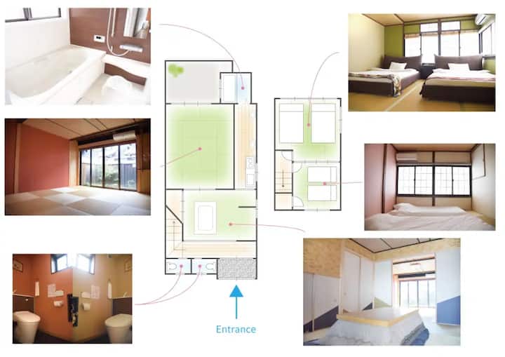 Near Inari! 3 Bed Rooms! Cozy Machiya Stay! - Kyoto