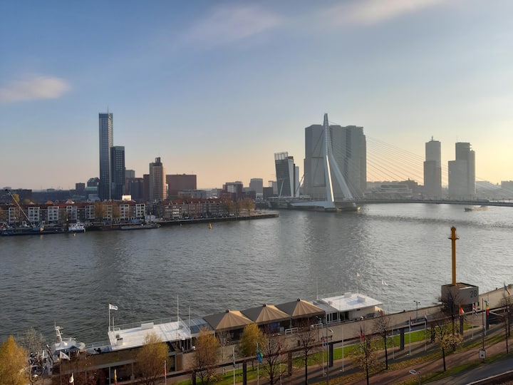 Central Apartment With Skyline View - Rotterdam