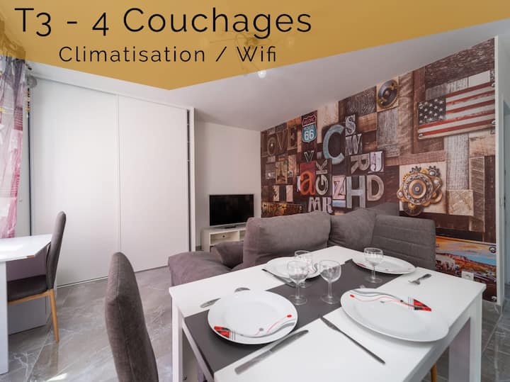 Appartement T3 Climatisé, Wi-fi - Marsella
