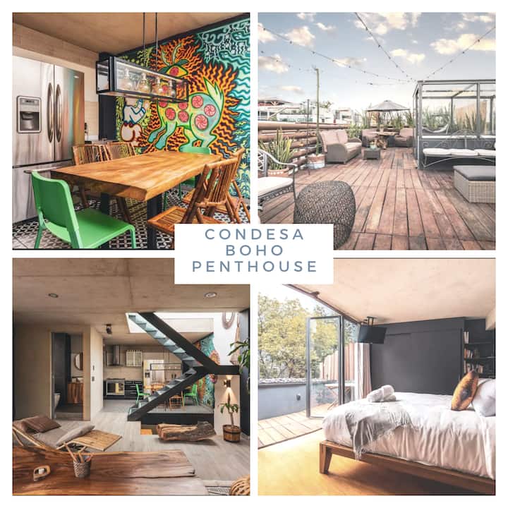 Exclusive 3-story Boho Penthouse W/private Terrace - Distrito Federal