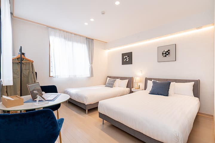 Cozy 2 Double Beds Flat With Desk - Oshiage Sta. - Asakusa