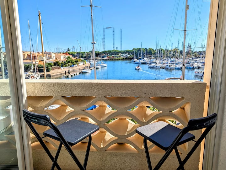 Abbaye Cap Studio Vue Port+parking+clim+plage 900m - Agde