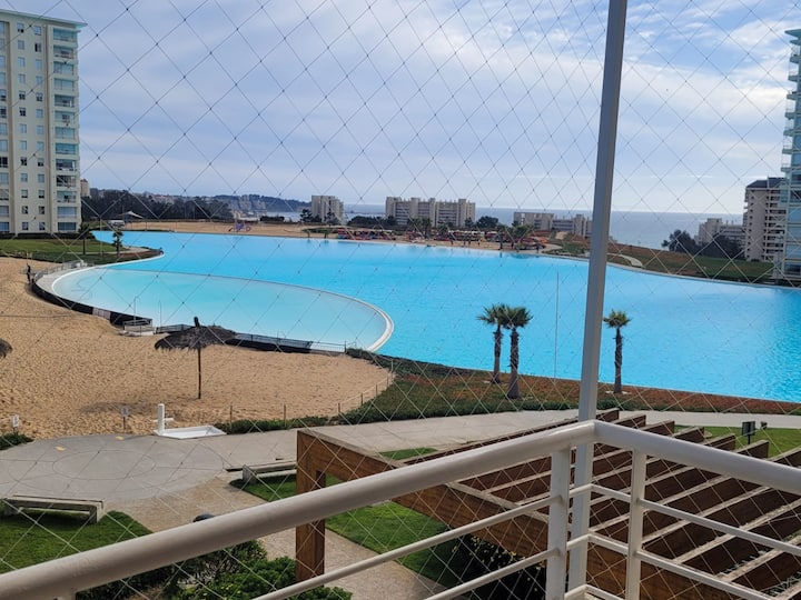 Laguna Bahía En 3 Piso, Vista A Mar Y Piscina - Algarrobo