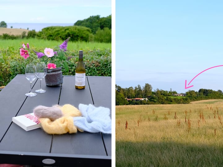 Hytte Med Skøn Udsigt Til Hav Og Marker - Denmark