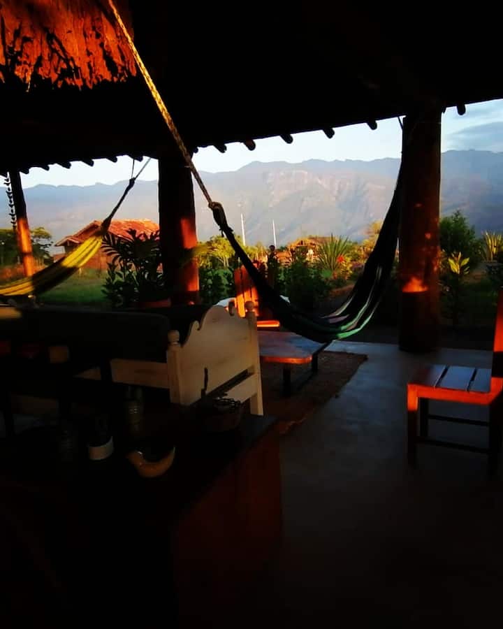 Acogedora Cabaña De Madera Con Vista A La Montaña - Palmar