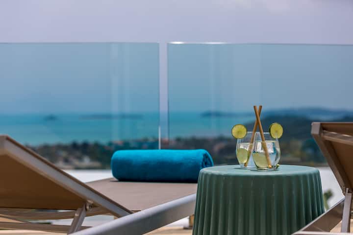 Bophut 3 Bedroom Seaview Villa-blue Munii - Koh Samui