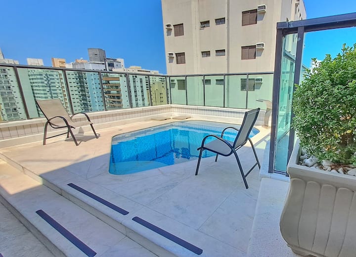 Cobertura Duplex Com Piscina | Praia Pitangueiras - Santos