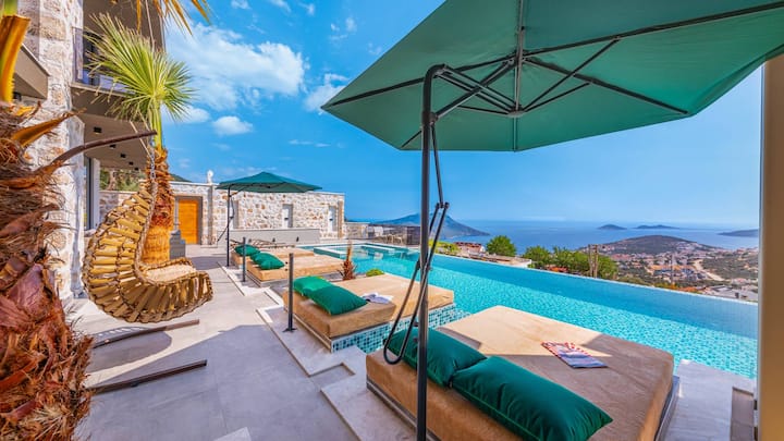 Kalkan Deniz Manzaralı Sauanalı ÇOcuk Havuzlu 173 - Kalkan