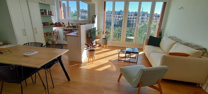 Appartement Lumineux Et Cosy Avec Balcon Paris 20 - Porte de Pantin