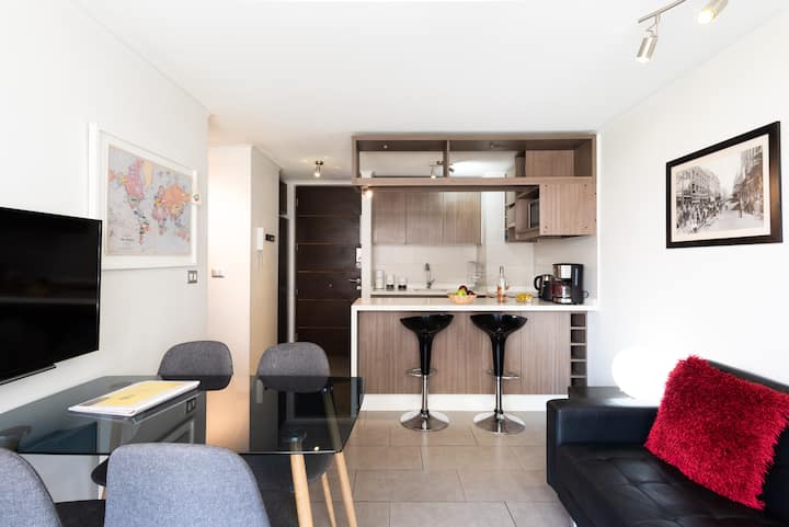 Great View, Wifi, A/c, Estac, Lado Parque Arauco - Las Condes