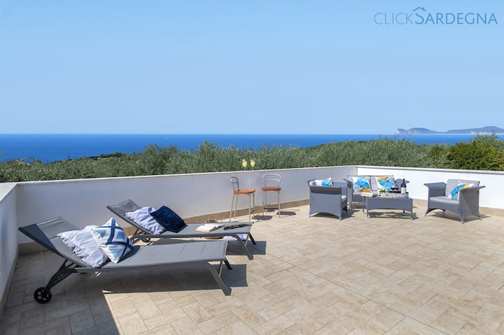 Villa Brionis Vue Mer Pour 12 Personnes 7 Chambres - Alghero