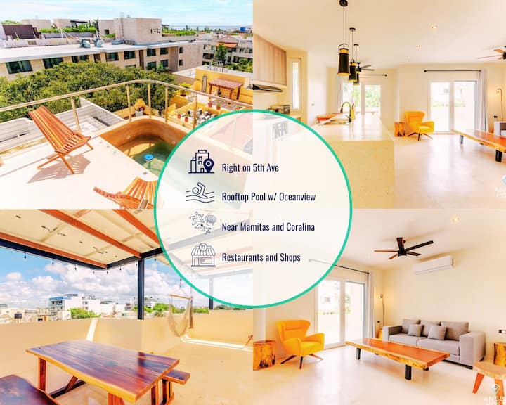 Spacious Getaway | Plunge Pool | Ocean Views | Bbq - Playa del Carmen