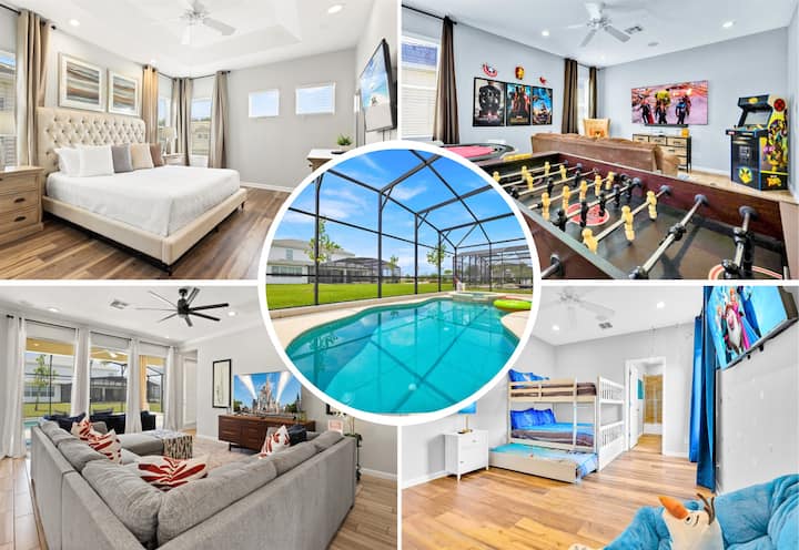 5 Bedrooms Villa + Game Room, Minutes From Disney - 키씸미