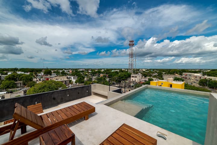 Private Downtown Studio W/rooftop Pool - Tulum