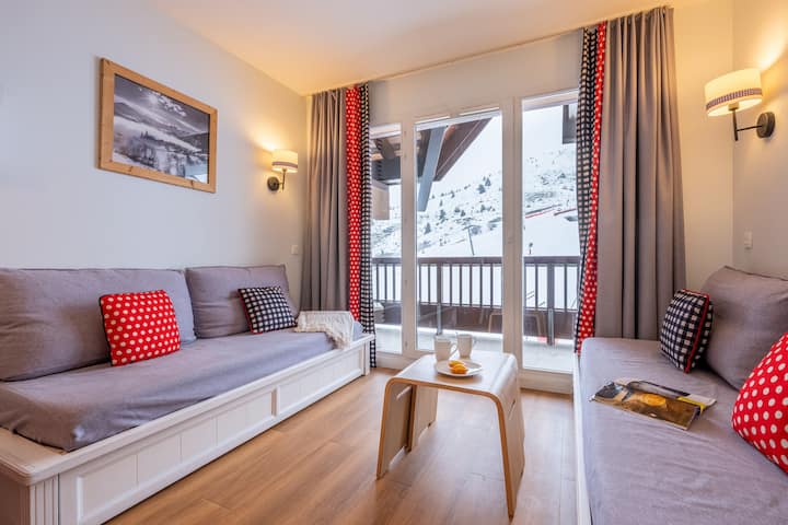 Pierre&vacances-appart 6 Pers-alcôve-vue Montagne - Valmeinier