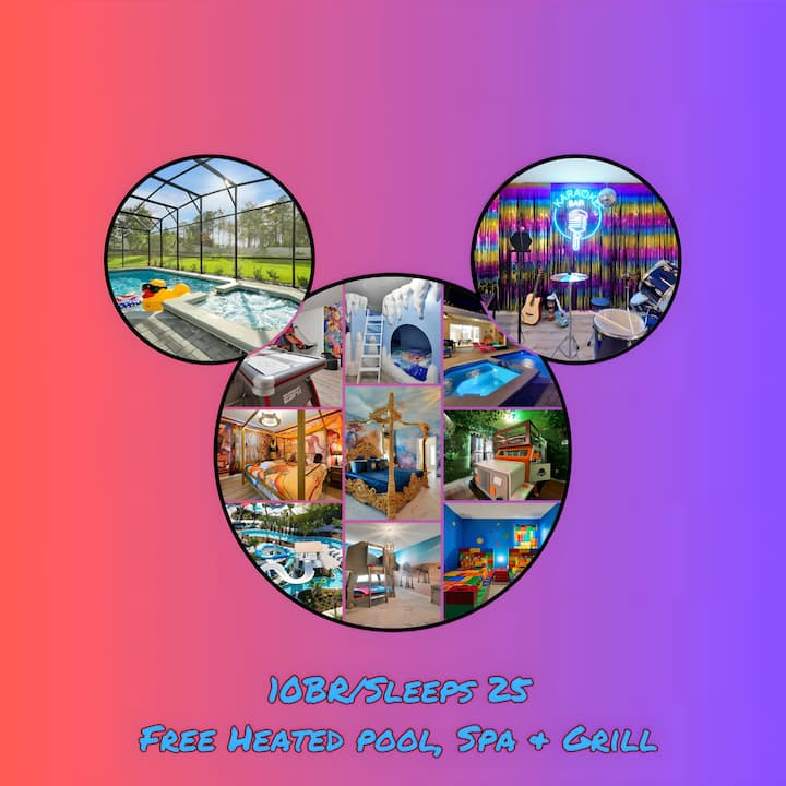 Cozy Themed Villa 10 Br | Close To Disney - Florida