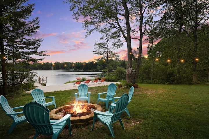 Luxe Poconos Lake House W/ Private Beach - Mount Pocono, PA