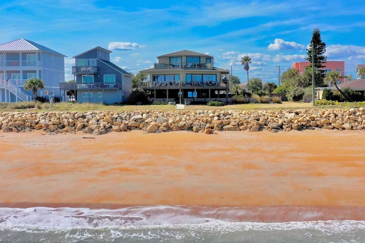 Chic Home: Ocean Views, Hot Tub & Game Room! - Flagler Beach, FL