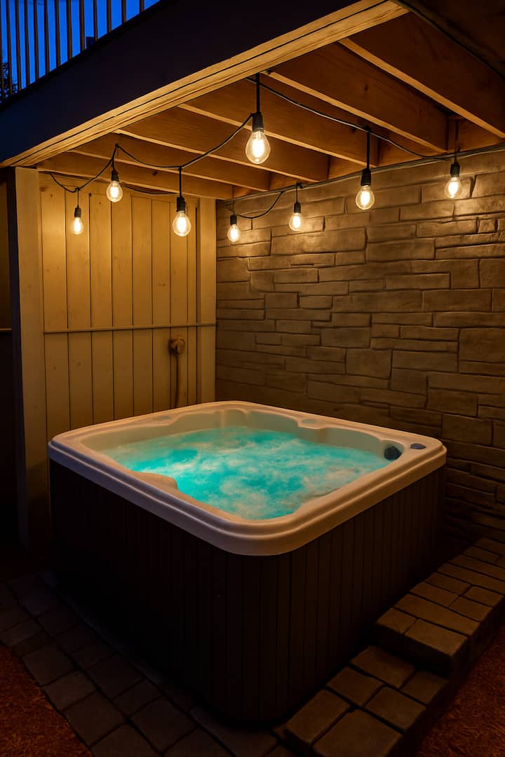 The Lakeside: Hot Tub Ice Fishing Snowmobile Trail - Winter, WI