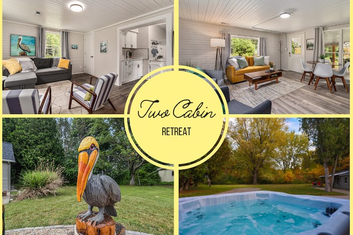 2 Cabins| Hottub | Pickleball | Firepit | King Bed - South Haven, MI