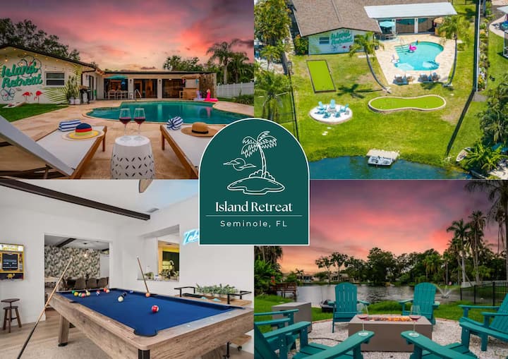 Waterfront With Heated Pool, Puttputt, Fire Pit - Madeira Beach, FL