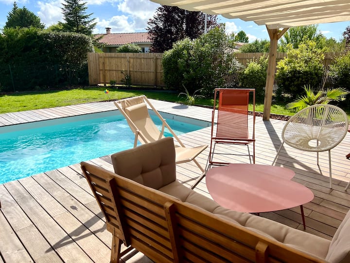 Villa Rénovée Au Calme, Piscine Chauffée Et Jardin - Biscarrosse