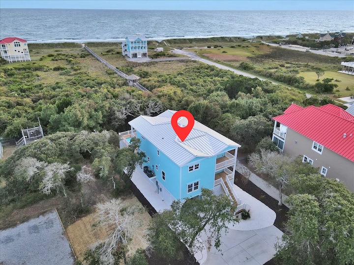 6bd New! Ocean View W/ Private Pool & Elevator - Oak Island, NC