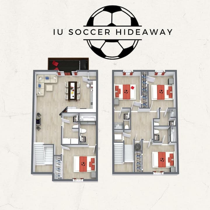 Iu Soccer Hideaway - 4 Bd Townhome By Iu Sports - ブルーミントン, IN