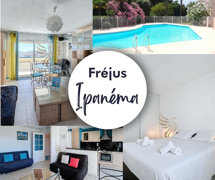 T2, Terrasse, Clim, Garage, Piscine, 750 M Plage. - Fréjus