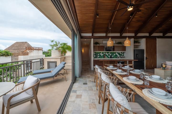 Stylish Penthouse | 4br | Private Pool - Tulum