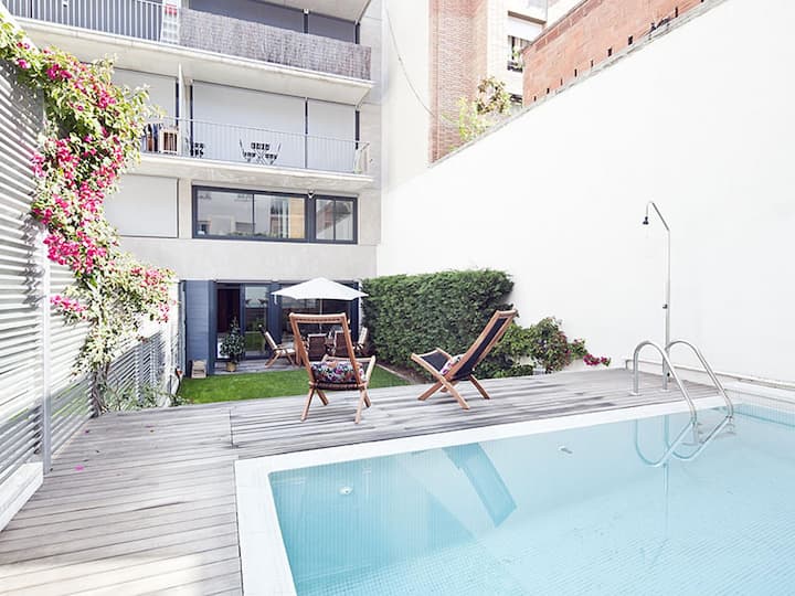 Poolside Duplex, Gràcia,  10 Guests - Barcelona
