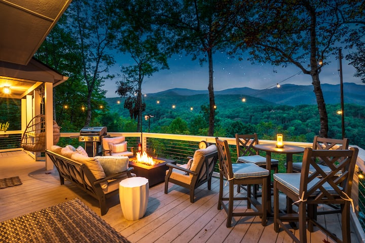 New Cabin With Big Views, Fire Table, 2 Primaries - Mount Mitchell State Park, Burnsville