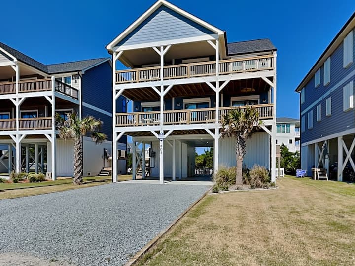 603 Salty Breeze | Ocean Views & Fun Backyard! - Jacksonville, NC