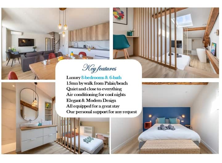 Dernier éTage Maison Luxueuse, Centre 8 Ch+6 Sdb - Golfe-Juan
