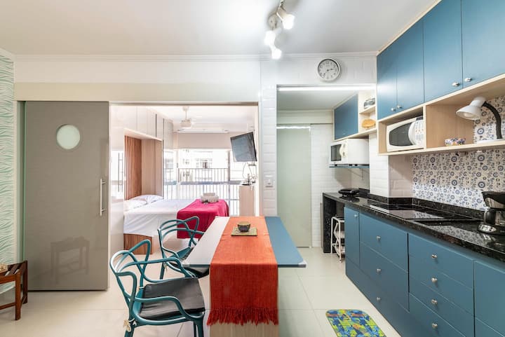 Mi12 Apartamento De 1 Dorm Beira Mar Canal 5 - Santos, Brasil