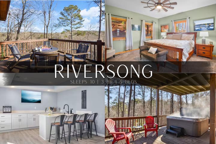 Riversong: Hot Tub, Game Room, Bar, Tv Room, Pets - Ellijay