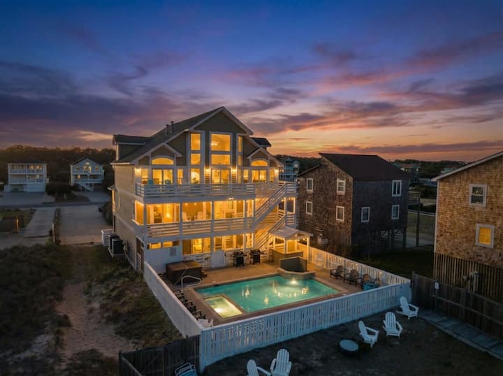 Oceanfront W/ Pool • Spa • Pet Friendly • Elevator - Nags Head, NC