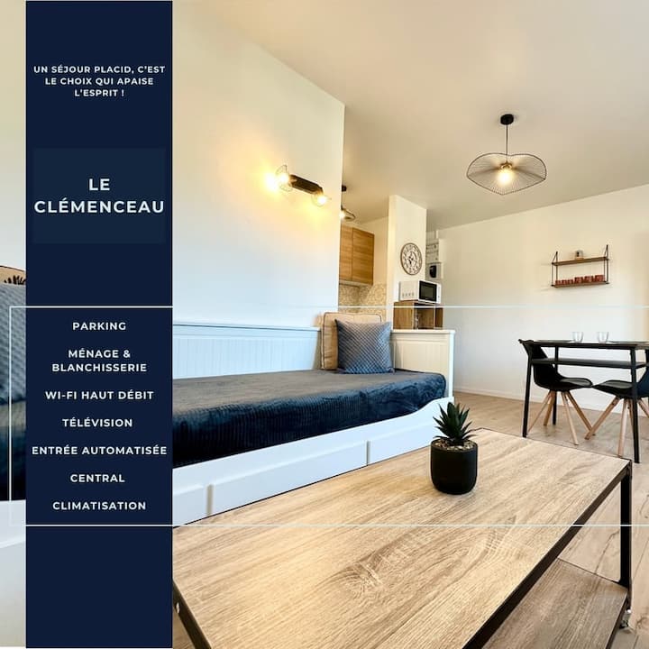 Le Clémenceau - Parking Privé - Fiber & Air Cond - Mont-de-Marsan