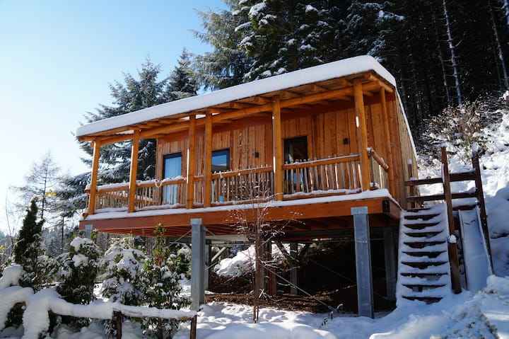 Luxury Treehouse With Slide +Wifi +Tv +Pelletstove - 