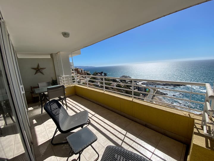 Full Ocean View Family Apartment In Reñaca - Concón