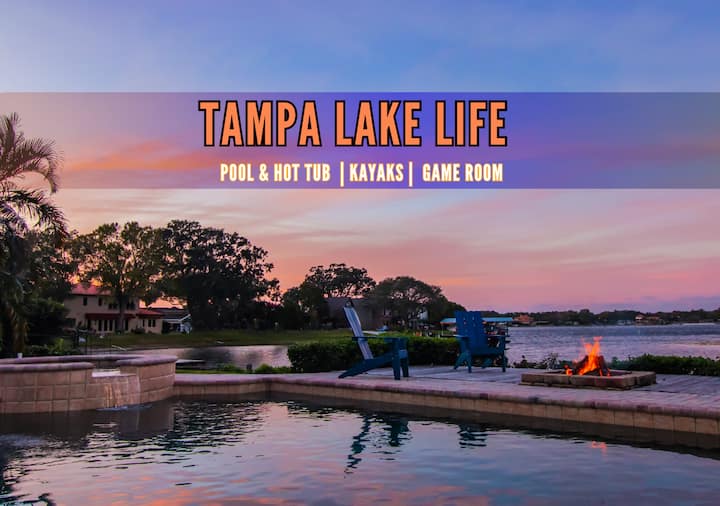 Lakefront Pool Home W/ Kayaks + Game Room - Tampa, FL
