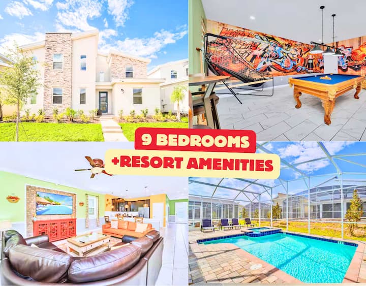Luxury 9br Villa/pool-spa|sleeps 27@championsgate! - Florida